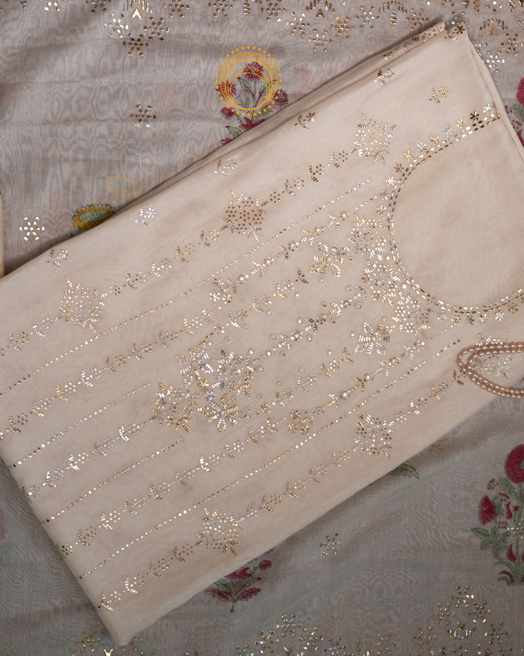 Mukaish work on Chanderi silk – Kosha Design